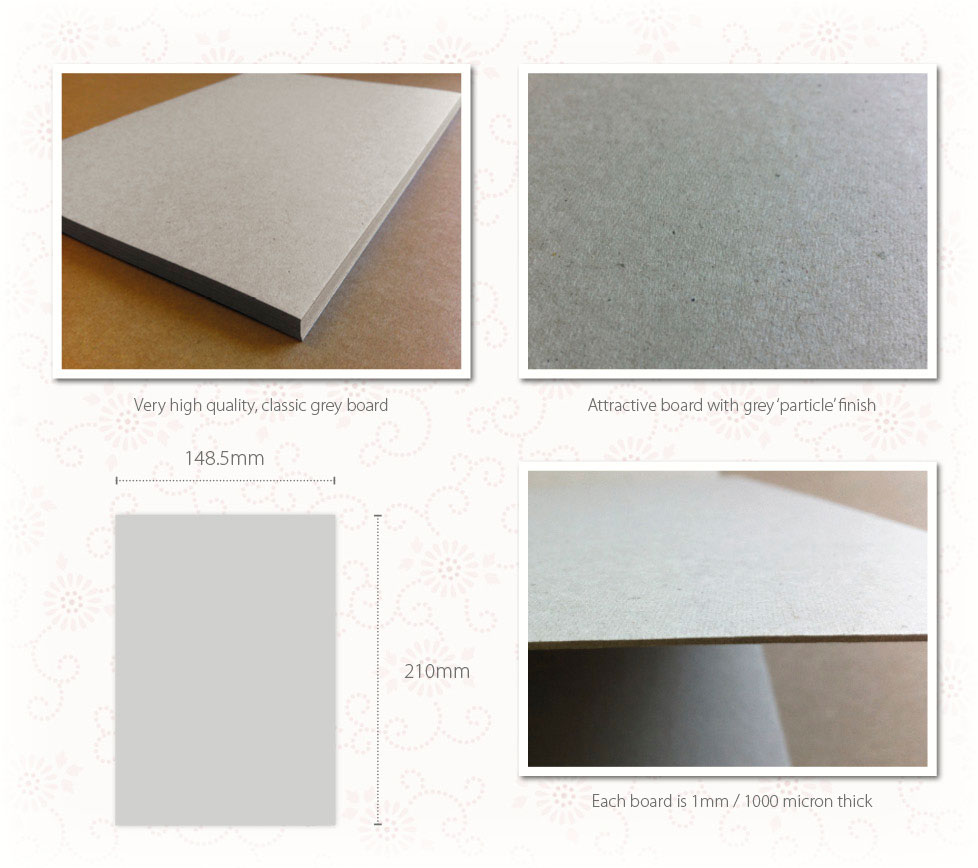 A5 Sheets Greyboard Grey Backing Board 1mm 1000 micron Thick Craft Card ...
