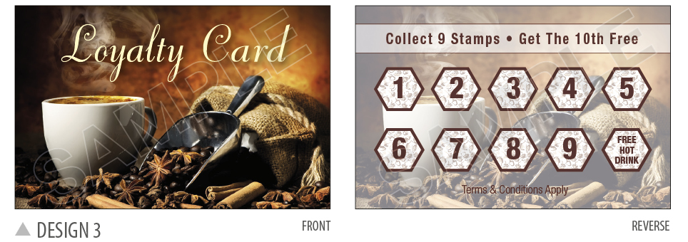 Loyalty Reward Stamps Cards Drinks Coffee Shop Cafe Hotels Pubs Bars ...